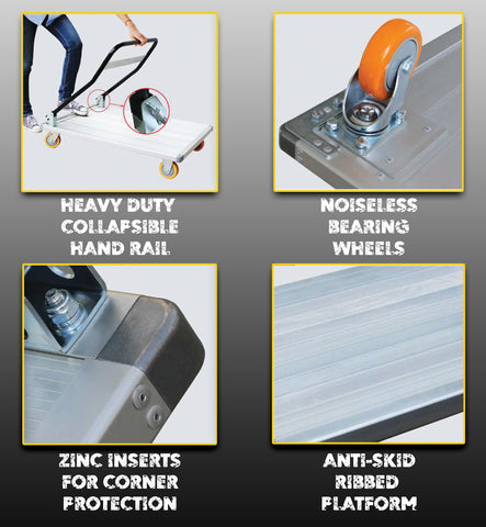 Euro USA Pro Portable Aluminium Platform Trolley 3ft × 2ft - Heavy Dut ...